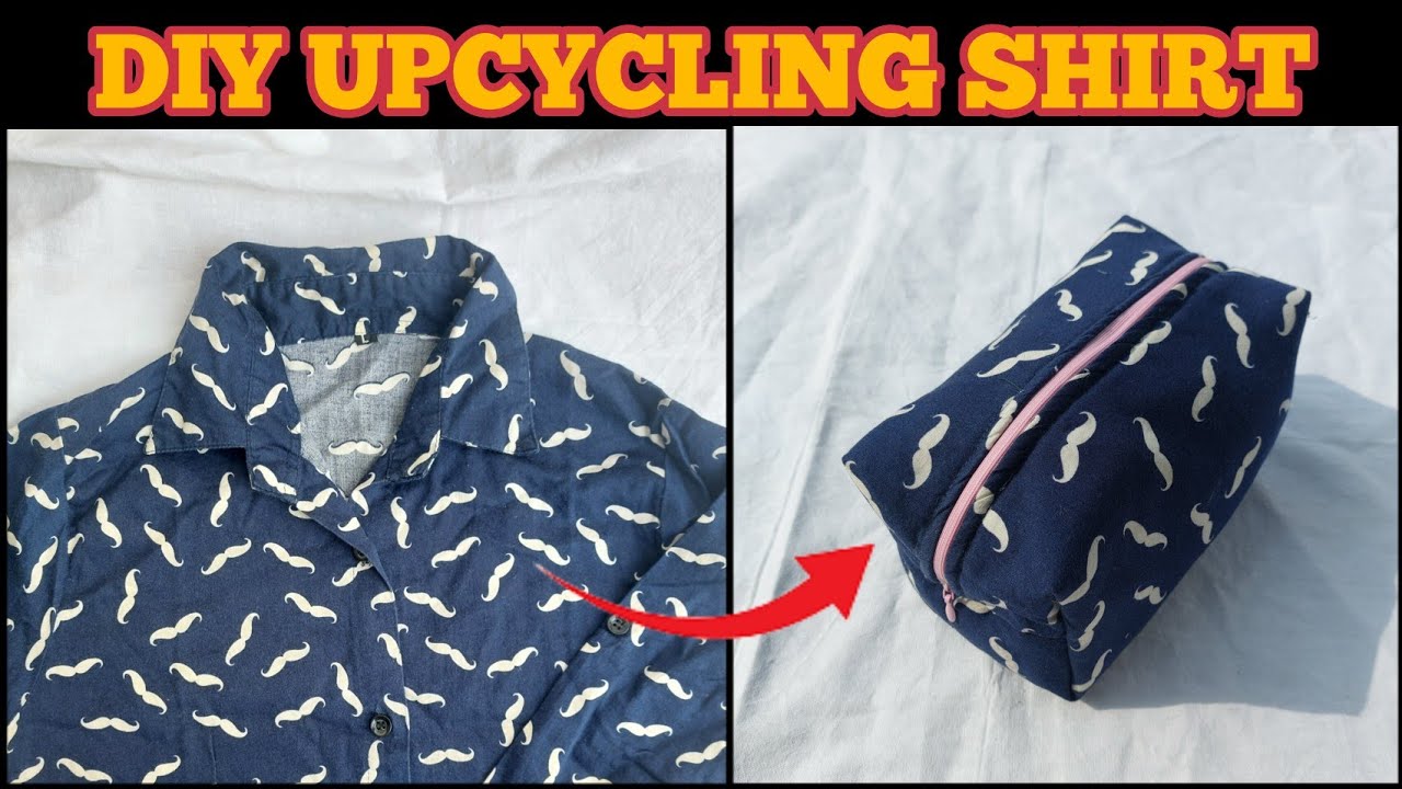DIY UPCYCLING OLD SHIRT INTO POUCH || EASY POUCH MAKING AT HOME ️ - YouTube