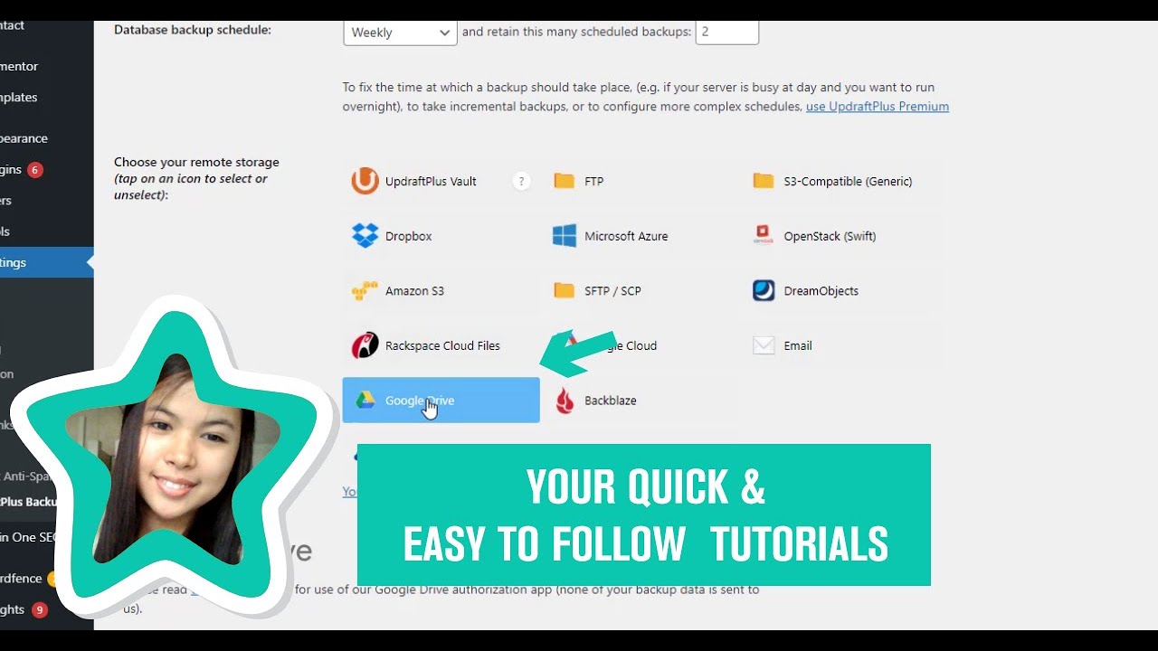 How to connect updraft and google drive - YouTube