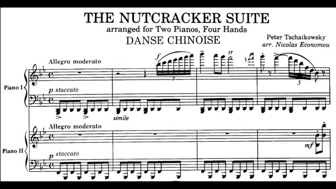 Tchaikovsky: Nutcracker-Suite: VI. Danse Chinoise (for 2 Pianos) - YouTube