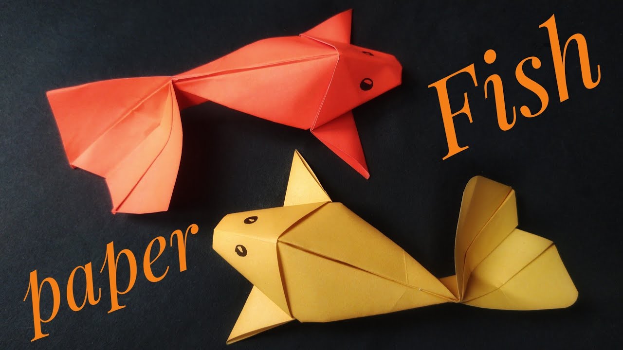 How to make a paper fish - easy paper fish - origami paper fishes - YouTube