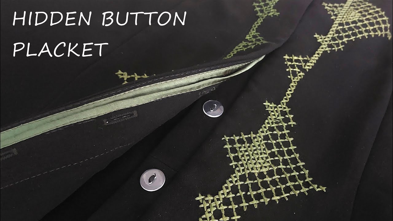 How to sew hidden button placket | invisible button placket for coat or ...