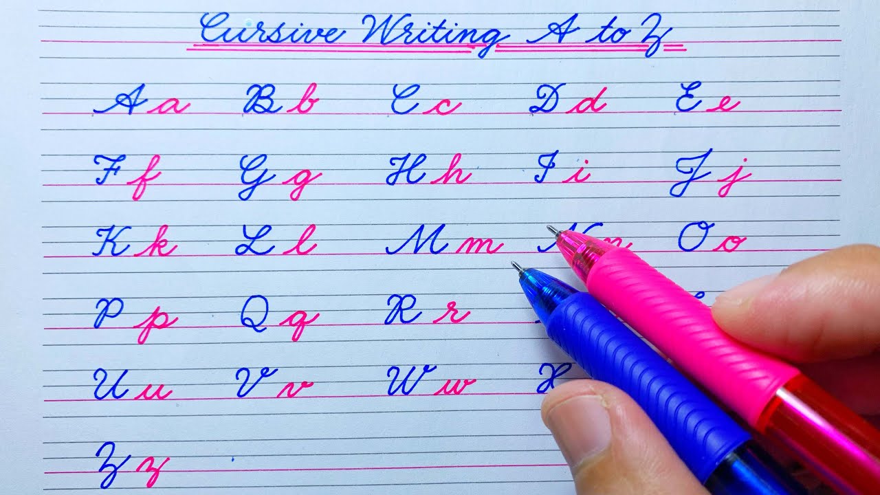 Cursive Letters Chart A Z Script Cursive Custom Stencils Stencil