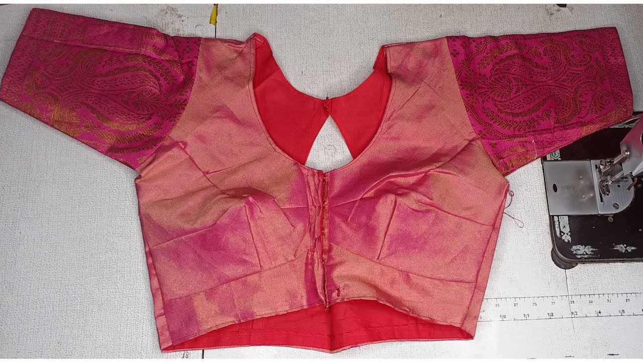 సులభంగా బ్లౌజ్ పీస్ స్టిచింగ్ చేయడం ఏలా? Front boat neck back drop neck ...