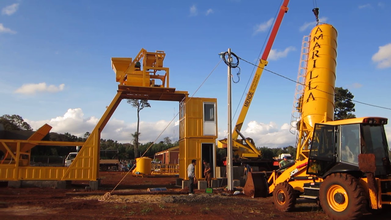25m3/h Mini Batching Plant Install video -haomei Batching Plant - YouTube