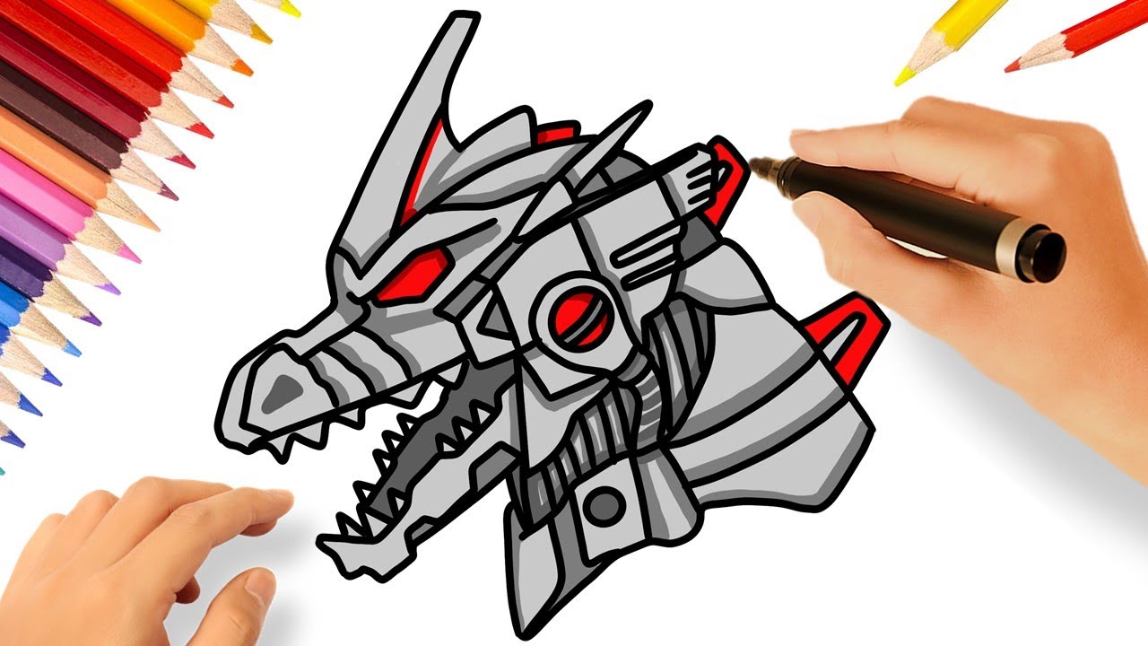 HOW TO DRAW MECHAGODZILLA - YouTube