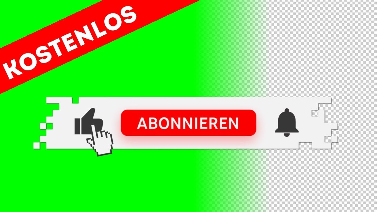 Abonnieren button mit Like und Glocke Green Screen, Transparenter - YouTube