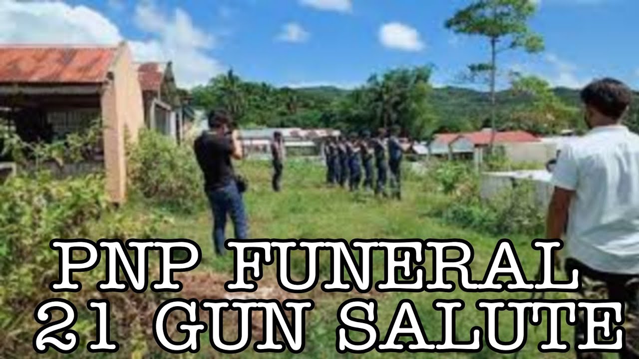 PNP personnel performing 21 gun salute to their late comrade and ...