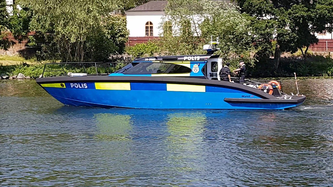 Swedish Police new police boat Marell M15 in Karlbergssjön, Stockholm ...