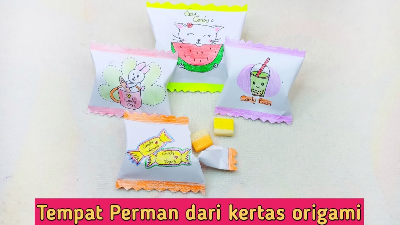 KERTAS ORIGAMI TEMPAT PERMEN | candy box | paper gift box - YouTube