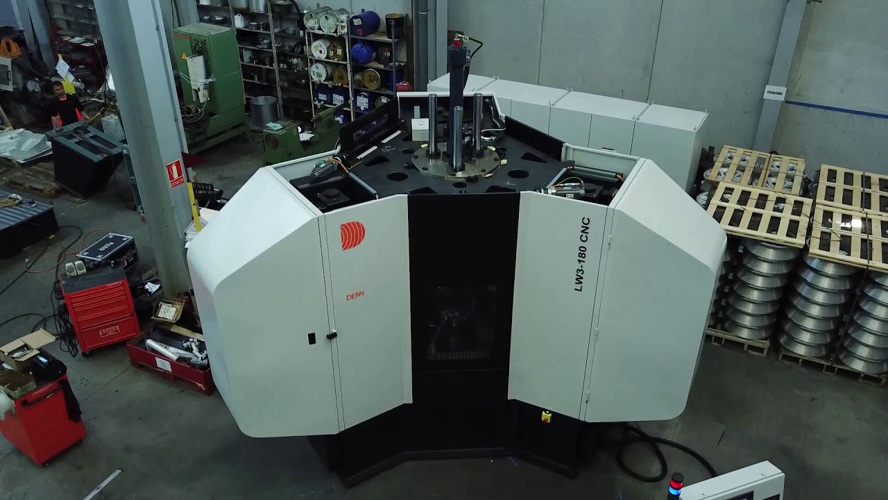 DENN LW3-130 vertical flow forming machine - YouTube