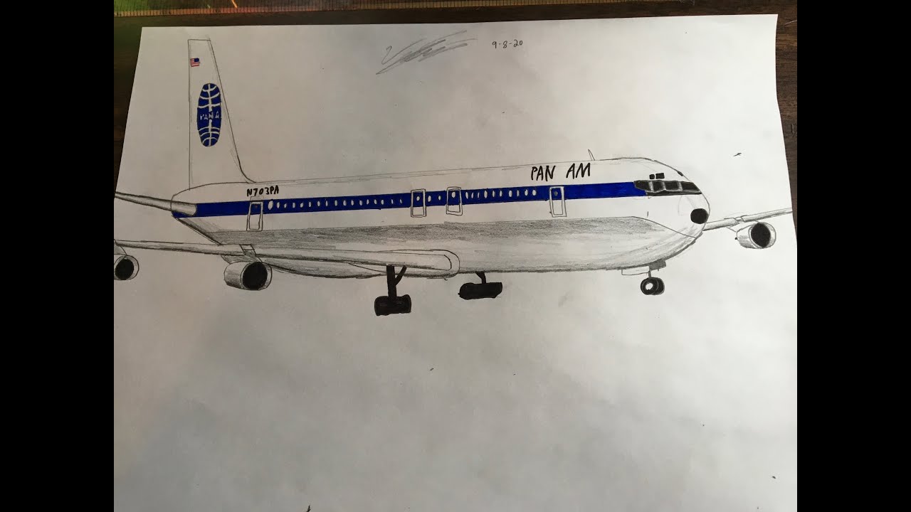 Pan Am 707-320 | Timelapse Drawing - YouTube