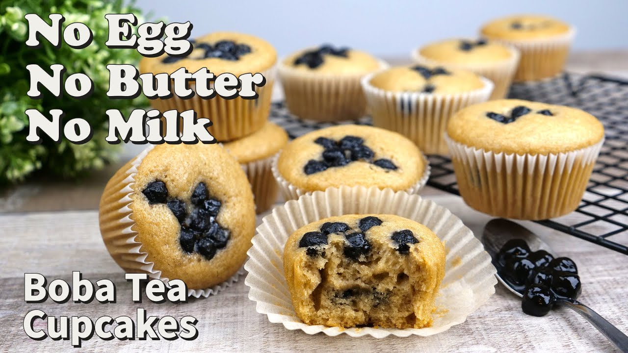 Super Moist Boba Tea Cupcakes | No Egg No Milk No Butter Cake - YouTube