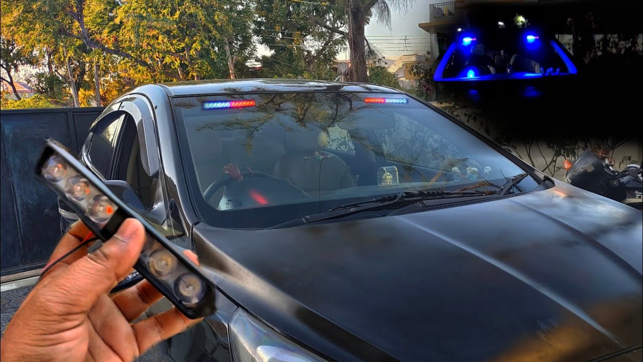 police lights installation in car front windshield || best police Bar ...