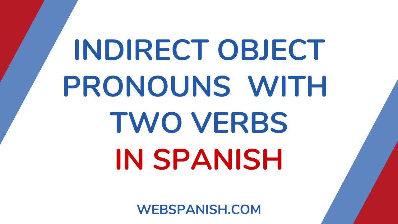 Spanish Lesson: Indirect object pronouns with two verbs in spanish ...