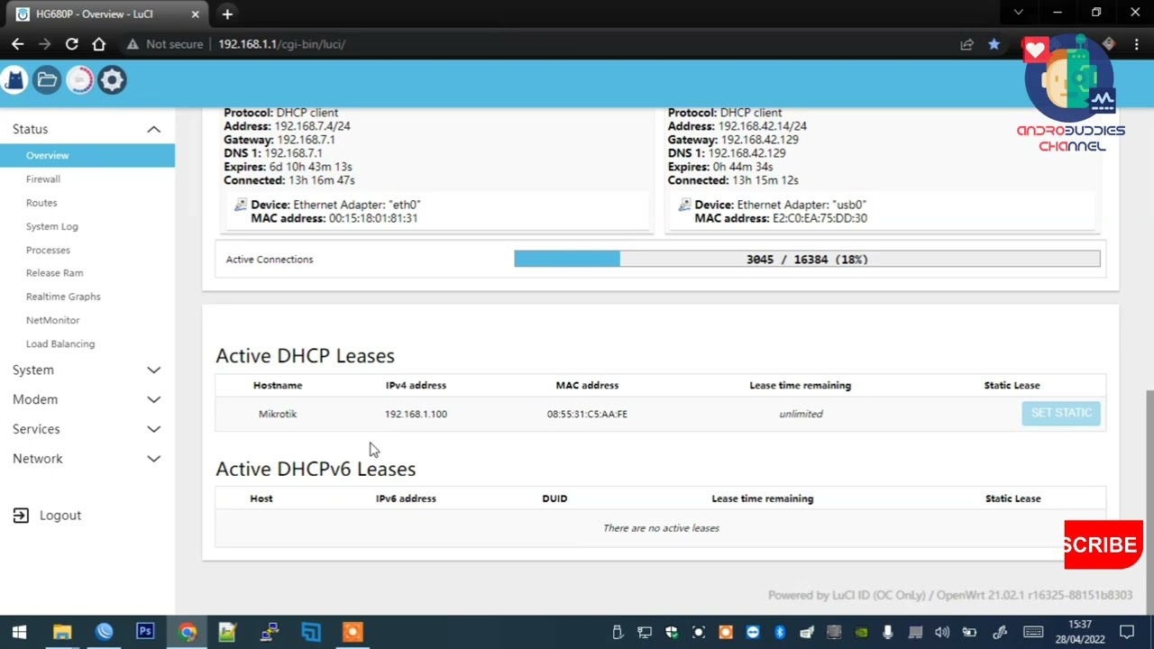 CARA SETTING IP LEASE TIME UNLIMITED DI OPENWRT UNTUK MIKROTIK - YouTube