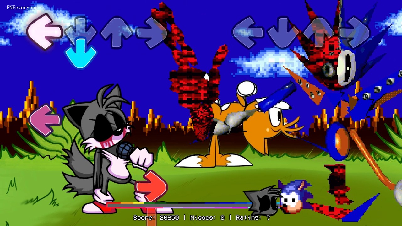 FNF Rewrite ROUND 2 all phases vs Tail's exe Sings Chasing song ...