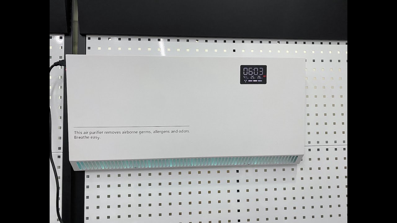 55W Wall-mounted UVC Air Purifier with HEPA, Slimline designed 5cm ...