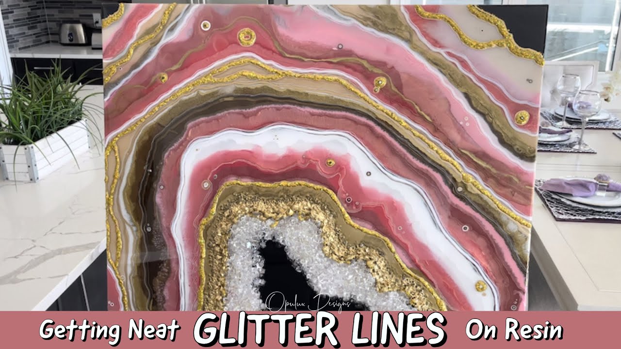 How To Achieve Perfect Glitter Lines In Resin Art - YouTube