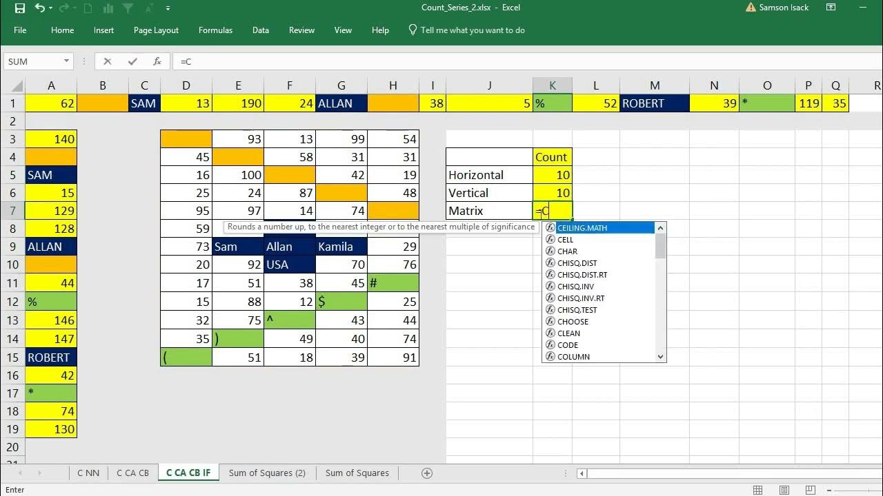 EXCEL: How to Count Numerical values of a list in excel - YouTube