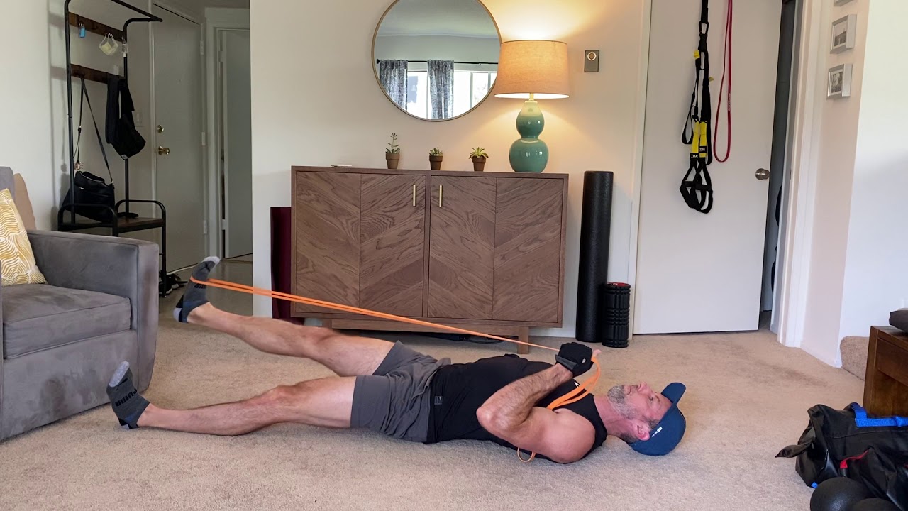 Supine Single Leg Press with Band Lunge - YouTube