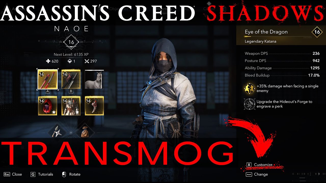Assassin's Creed Shadows - Transmog - Change your Appearance - YouTube