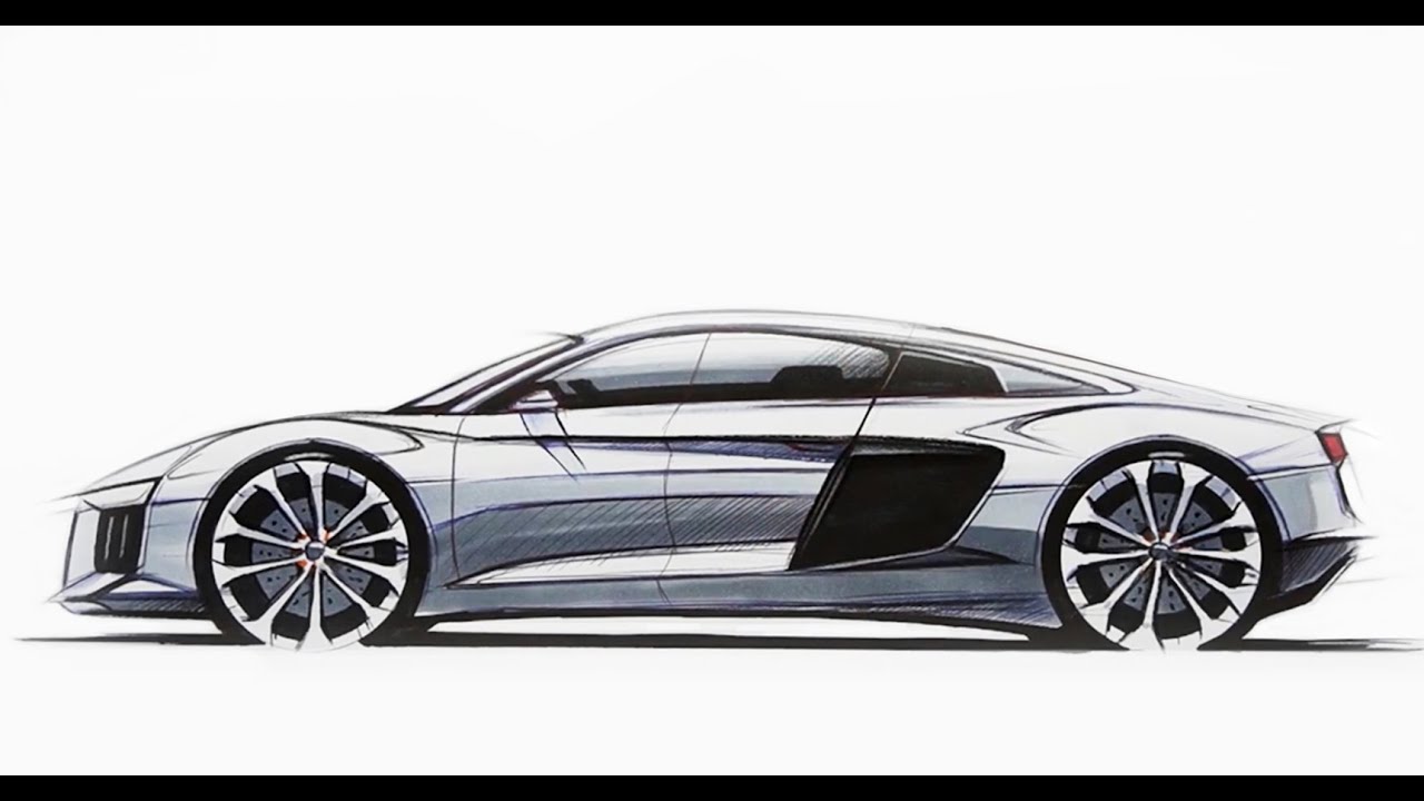 How to draw a car (Audi R8) - YouTube