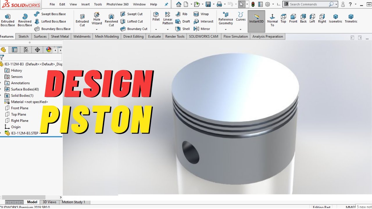 SOLIDWORKS - DESIGN PISTON DI SOLIDWORKS - YouTube