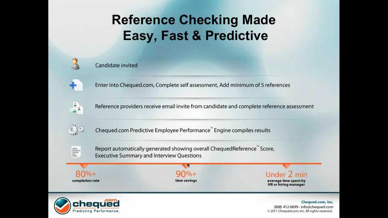 ChequedReference (TM) Automated Reference Checking Online Demo - YouTube
