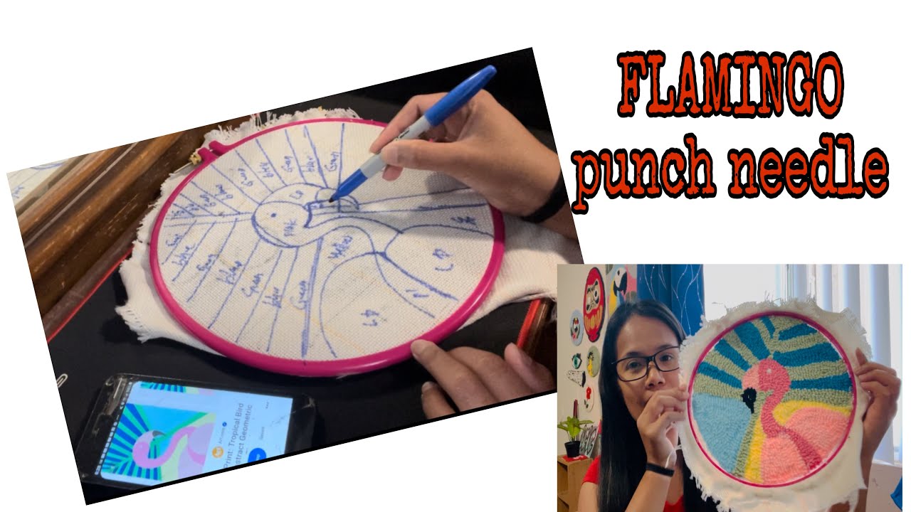 How to make Flamingo punch needle - YouTube