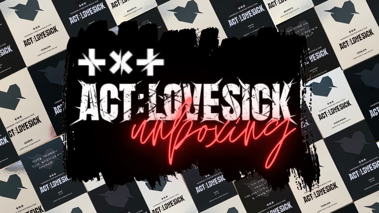 a bunch of TXT Act : Lovesick merch ♡ a rustic unboxing - YouTube