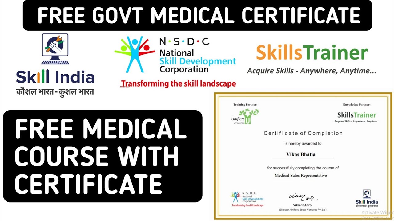 Eskill India Free Government Medical Sales Representative Online Course ...