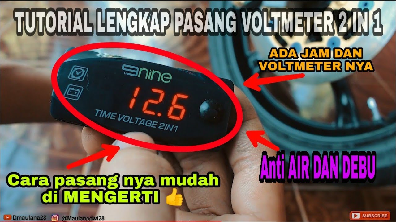 CARA PEMASANGAN VOLTMETER 2 IN 1 MUDAH DAN SIMPEL - YouTube