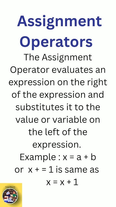 Assignment Operators Assignmentoperators Assignment Operator Youtube