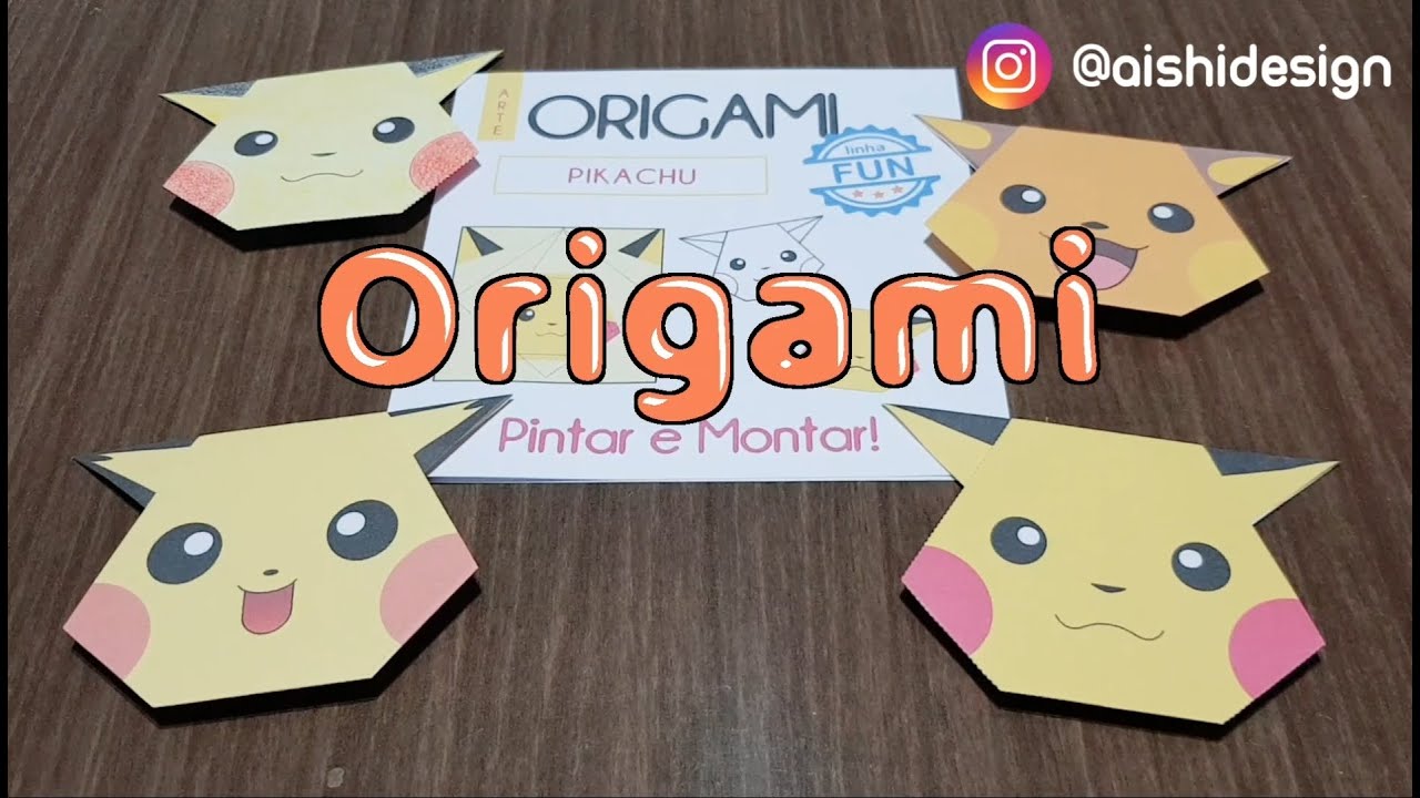 Origami Pikachu (Pichu e Raichu) - Linha FUN - YouTube