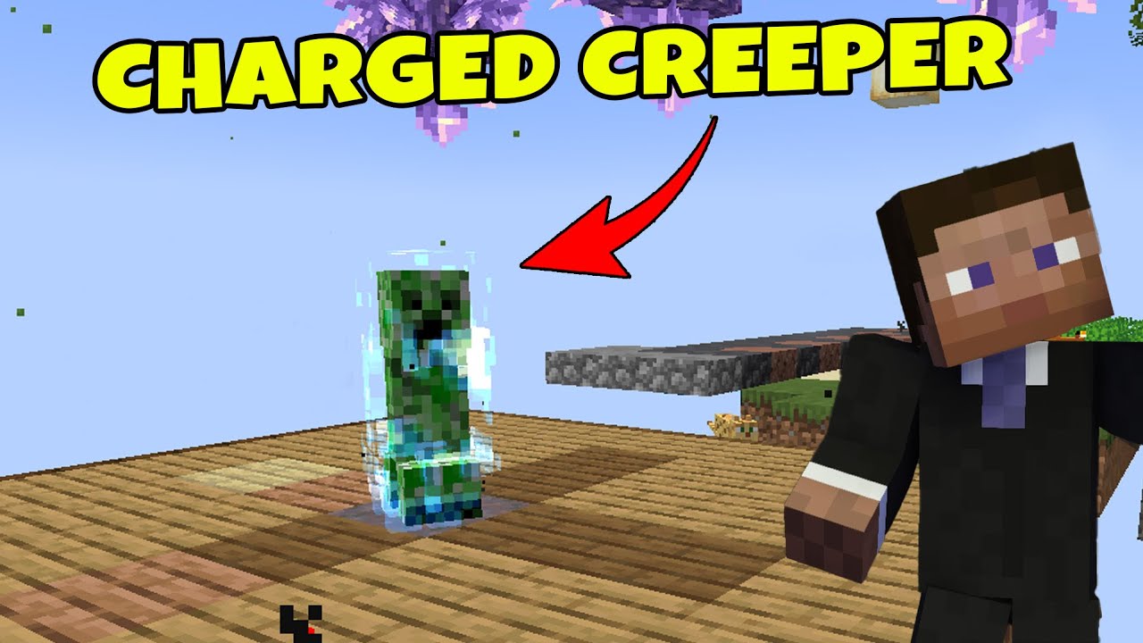 CHARGED CREEPERS PÅ BESÖK I MINECRAFT ONE BLOCK - YouTube