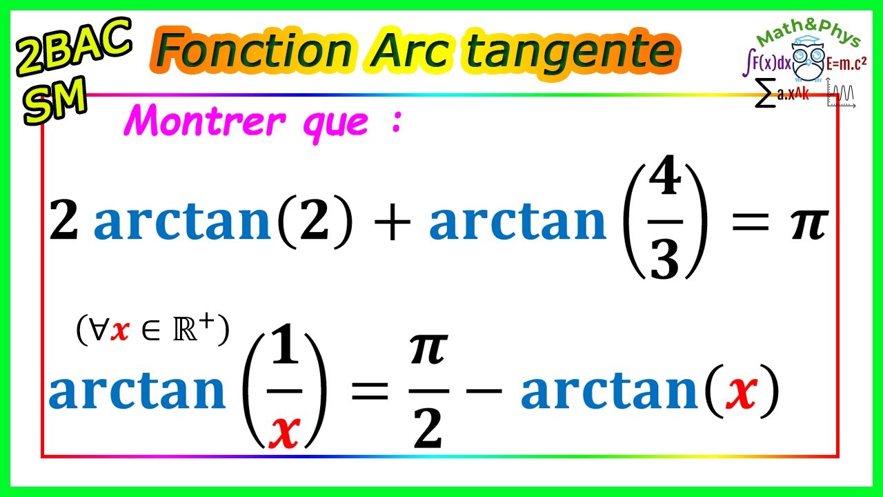 Arctan Fonction R ciproque De Tangente Limites Et Continuit 2 Arctan Fonction R ciproque De Tangente Limites Et Continuit 2