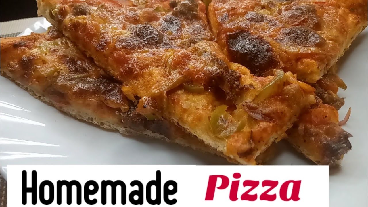 Simple Homemade Pizza with Homemade Cheese|| How to make Pizza from ...