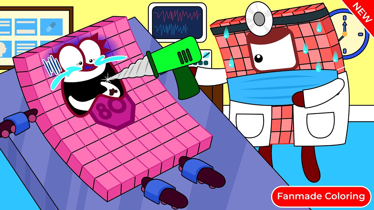 NB 80! Wobbly Tooth Needs to Pull Out! Numberblocks Fanmade Coloring ...