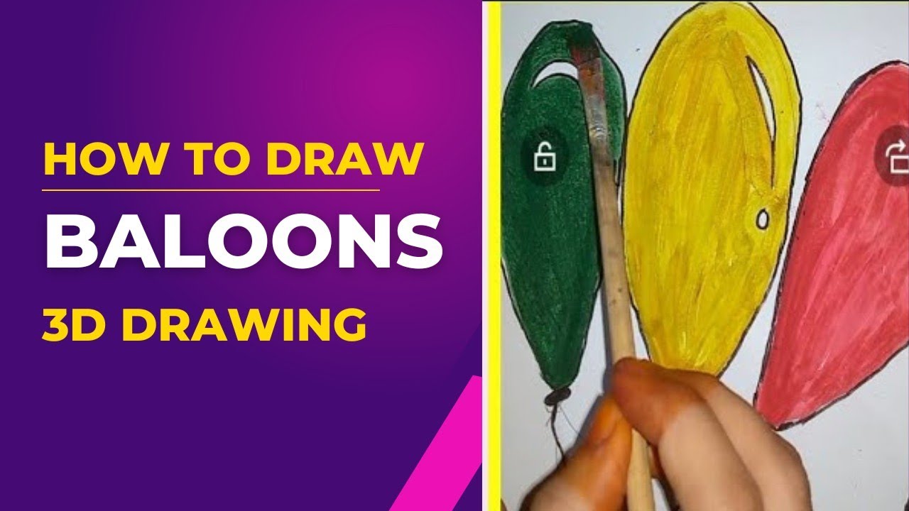 How to draw balloon | Balloons kaisy banay | Rai Art - YouTube