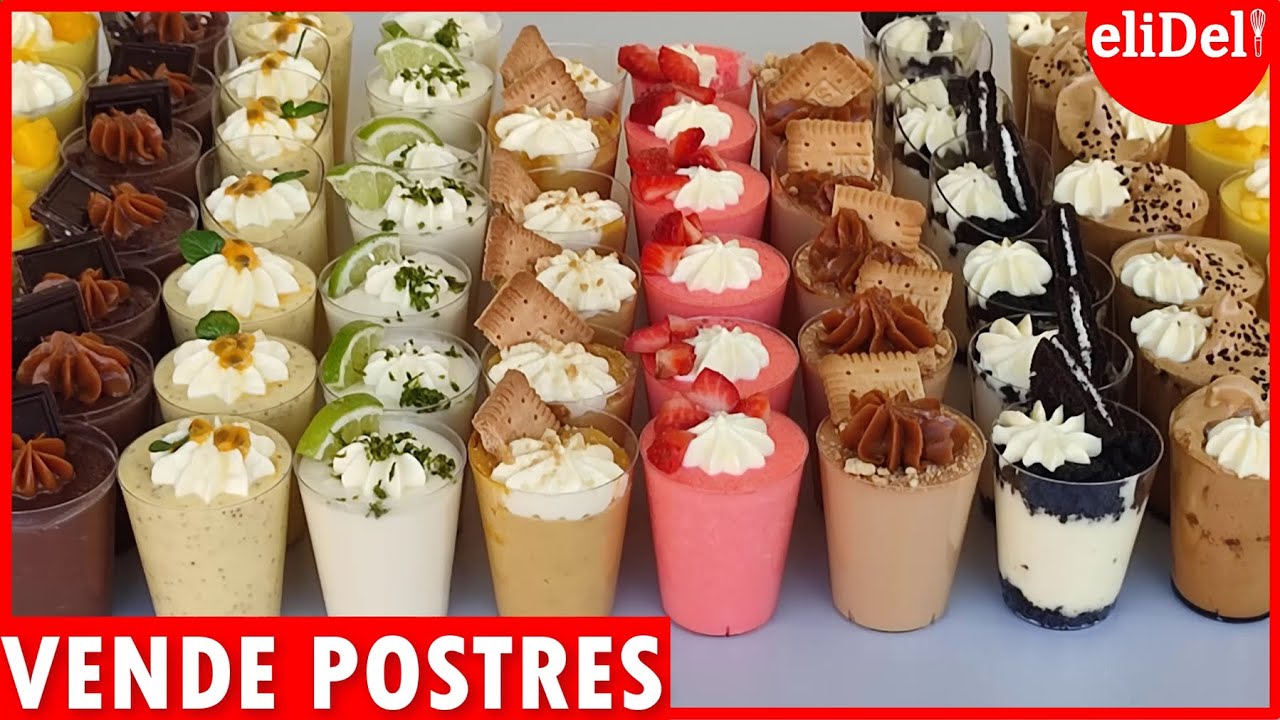 10 POSTRES Con 3 Ingredientes Sin HORNO para VENDER postres Muy ...
