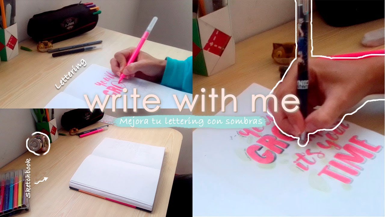 Write with me 🖋️ Agrega sombra tu lettering | Lettering con marcadores ...