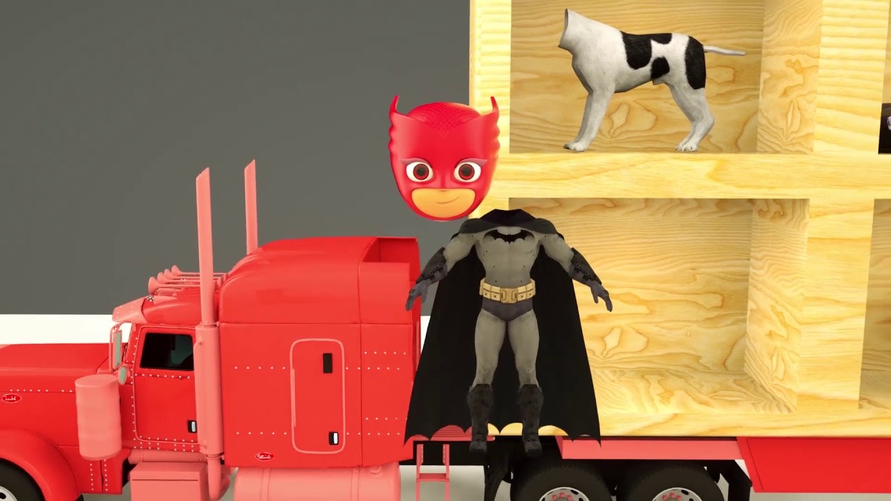 Wrong Heads Pj Masks in Superhero Body, Learn Colors with Batman ...