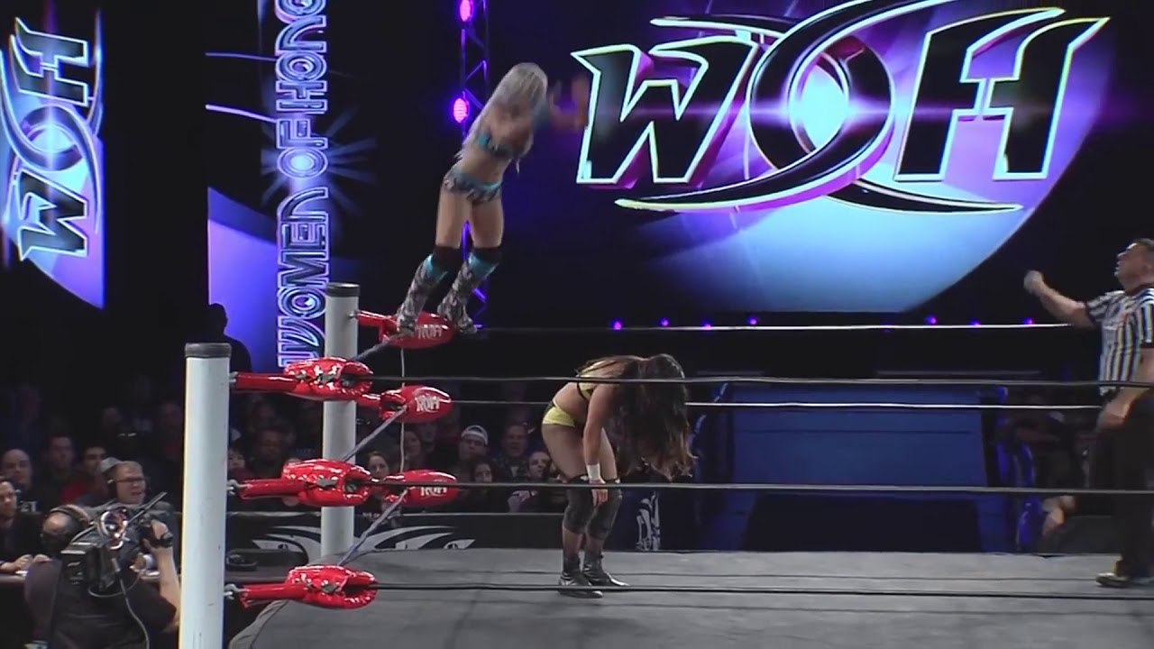 Candice LeRae Diving Double Foot Stomp - YouTube