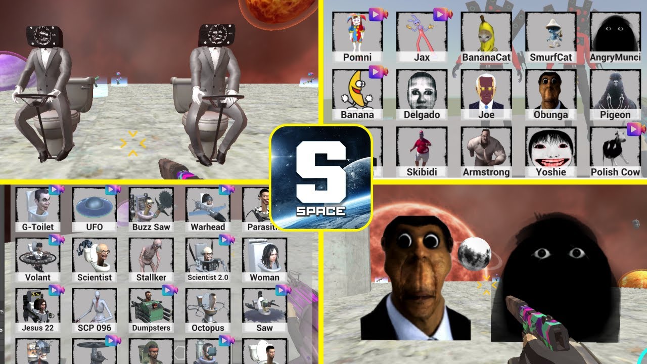 Skibidi Toilet Nextbots in Sandbox Space: Cameraman Tv Man SCP 096 ...