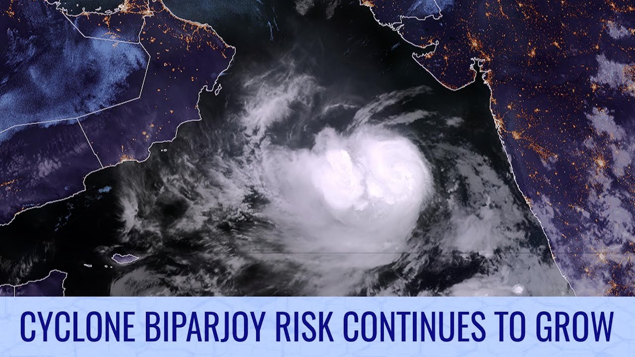 Cyclone Biparjoy rain and wind risk growing - June 10, 2023 - YouTube