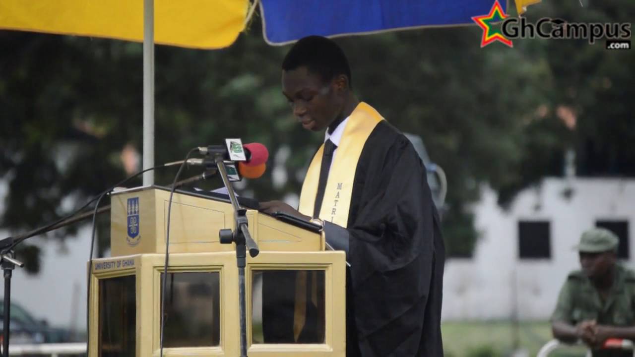 Speech By Level 100 Student At 2016 Matriculation - YouTube