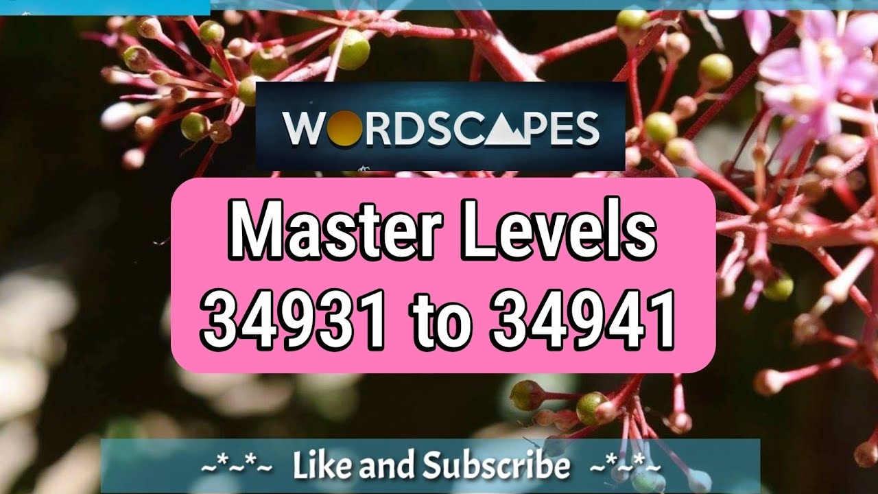 Playing Wordscapes TOURNAMENT through MASTER levels 34931 to 34941 | 11 ...