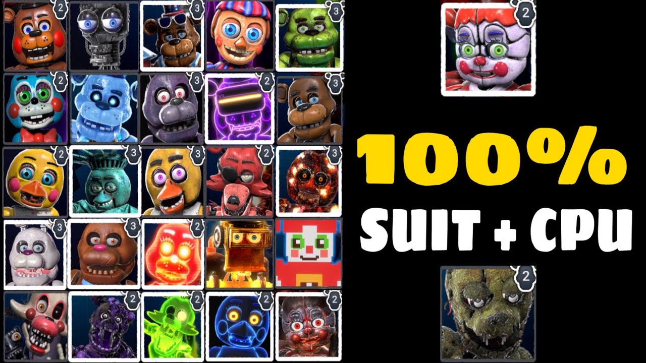 FNAF AR | 100% COMPLETE WORKSHOP ALL SUITS & CPUS AUGUST 2020!! | 2019 ...