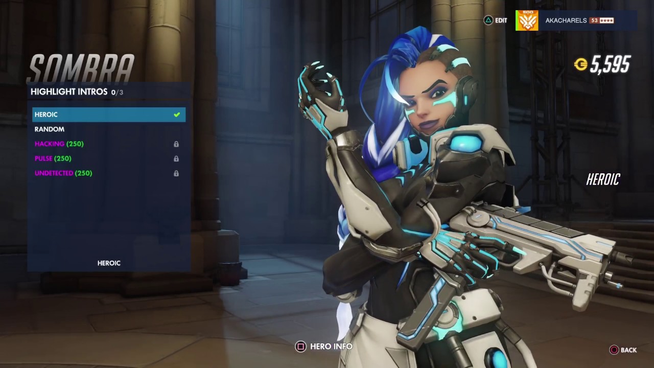 Overwatch: Sombra Cyberspace Skin All Emotes, Poses, Intros & Weapons ...