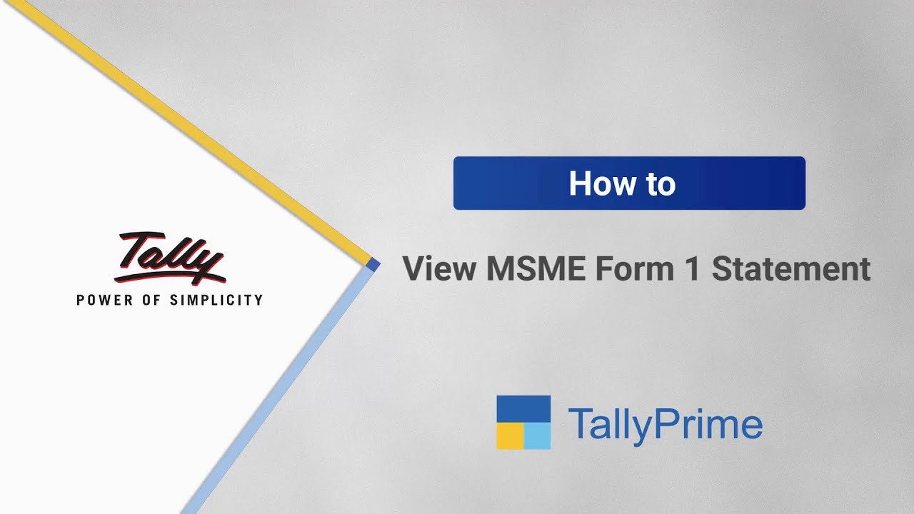How to View MSME Form 1 Statement | 4qs - YouTube